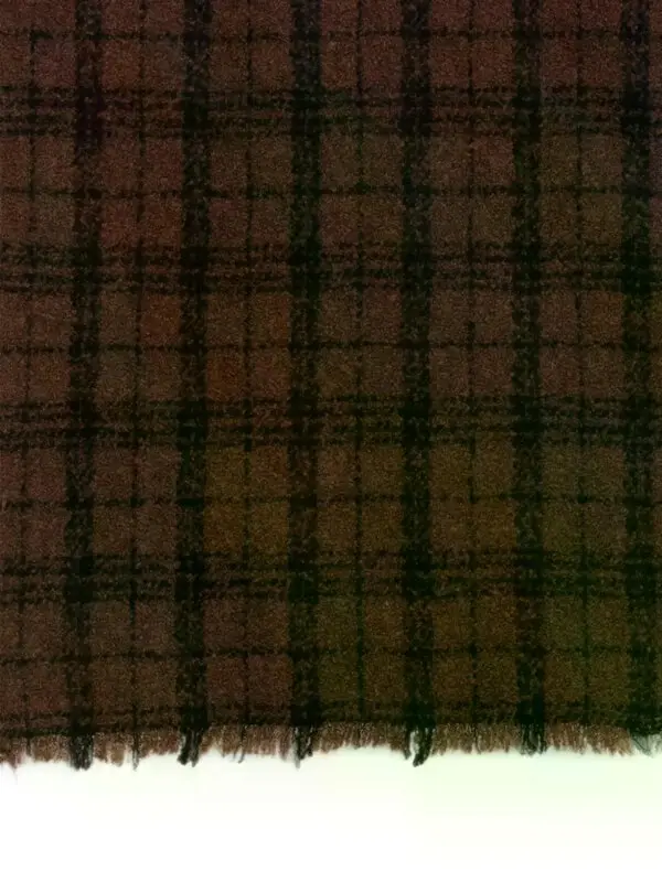 Destin Check-pattern Fringed Scarf
