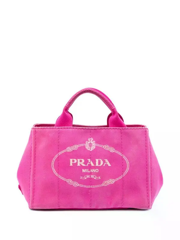 Prada 2013-2026 Small Canvas Canapa Logo Tote Satchel