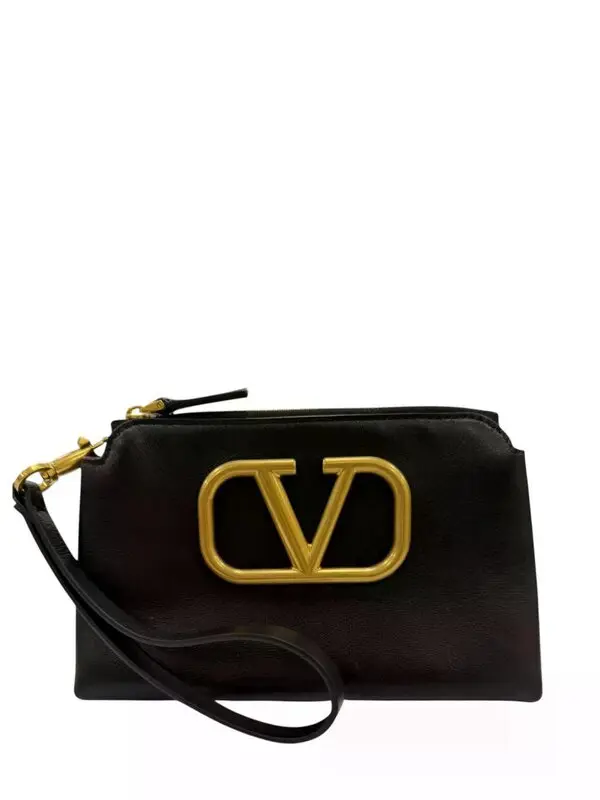 Valentino Garavani 2018-2026 Calfskin Vlogo Cosmetic Pouch - Black