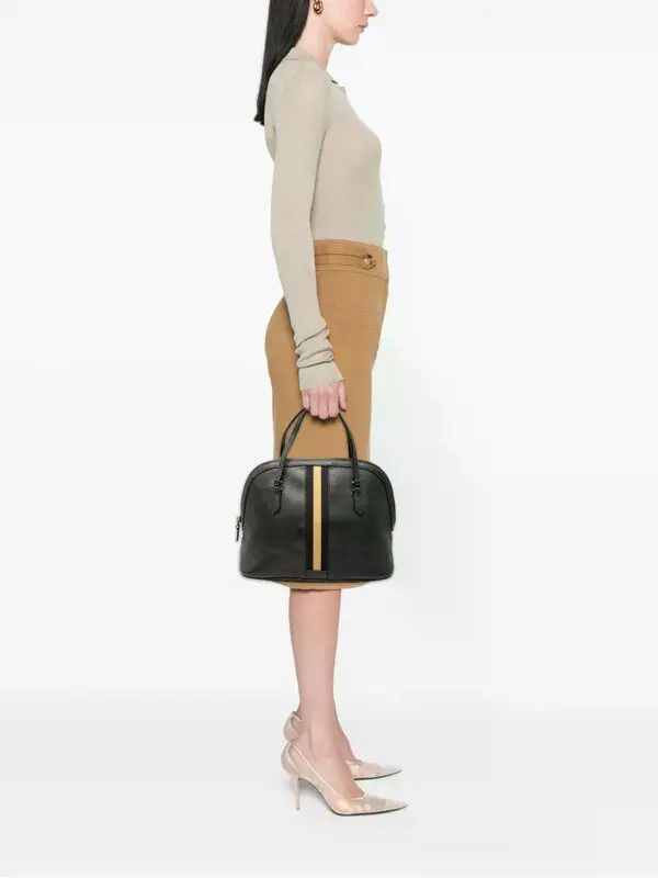 Gucci 2000-2015 Medium Calfskin Web Dome Satchel