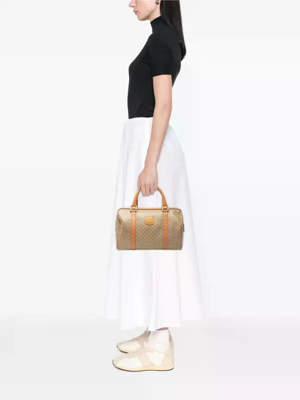 Celine 2012 Macadam Coated Canvas Boston Bag