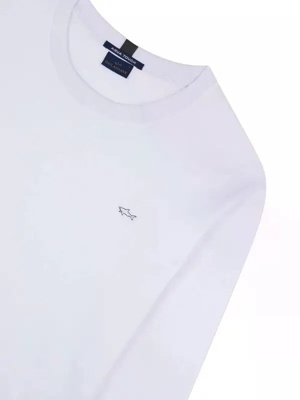 Paul & Shark Logo-embroidered Crew-neck Sweater - White