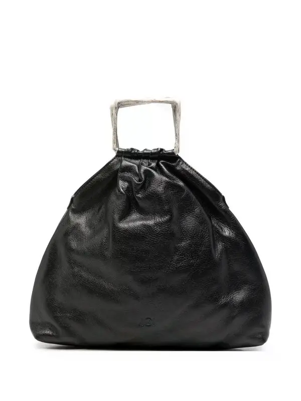 AUTENTICA 504 Leather Metal-handle Tote Bag - Black