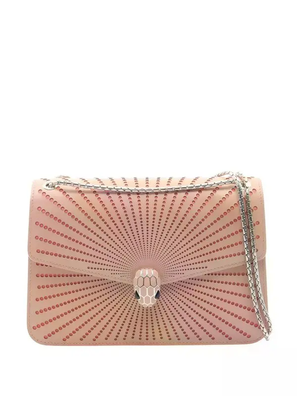 BVLGARI 2010-2026 Medium Laser Cut Calfskin Serpenti Forever Diamond Blast Sunshine Crossbody Bag - Pink