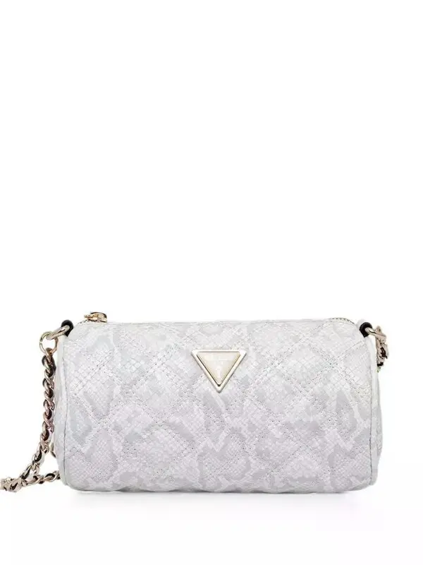 Guess Giully Snakeskin-effect Quilted Cross Body Bag - White