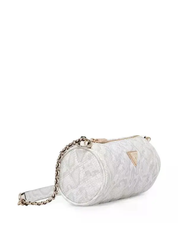 Guess Giully Snakeskin-effect Quilted Cross Body Bag - White