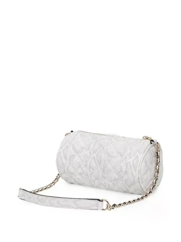 Guess Giully Snakeskin-effect Quilted Cross Body Bag - White