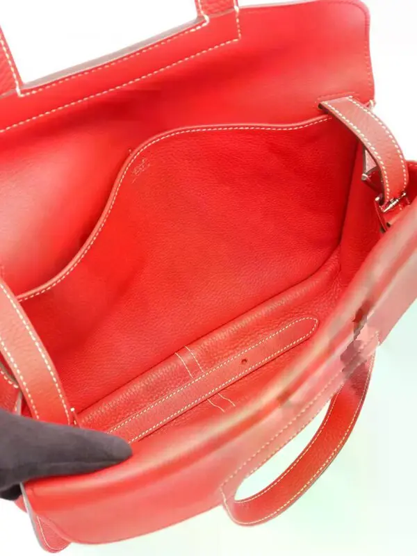 Hermès Togo Halzan 31 Satchel - Red