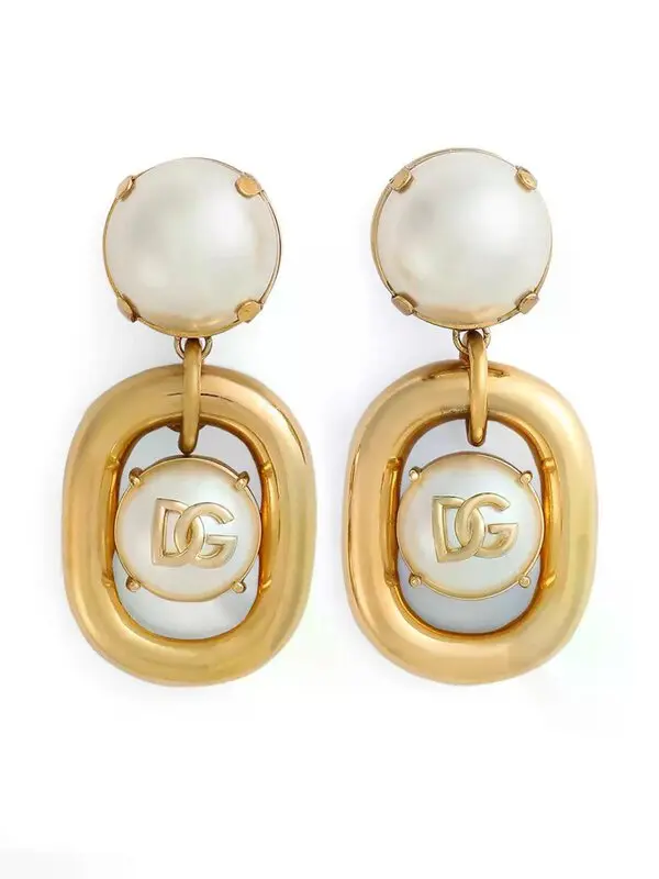 Dolce & Gabbana Dg Logo Clip-on Earrings - Gold