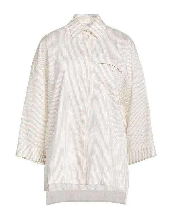 Peserico Shirt Ivory Size Lyocell, Silk