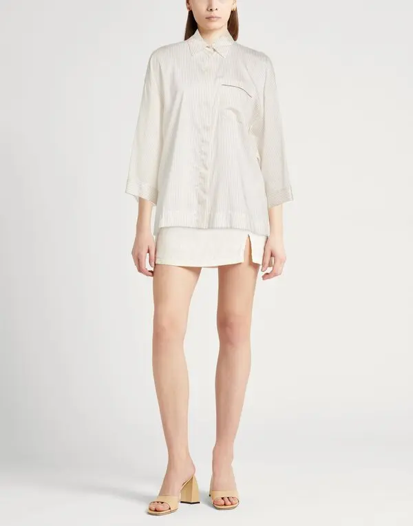Peserico Shirt Ivory Size Lyocell, Silk
