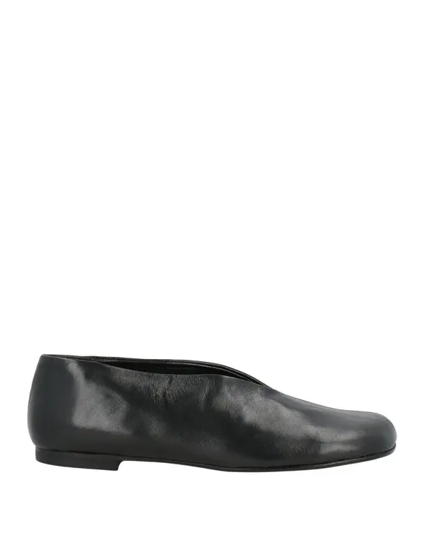 FABRIZIO CHINI Leather Ballet Flats - Black