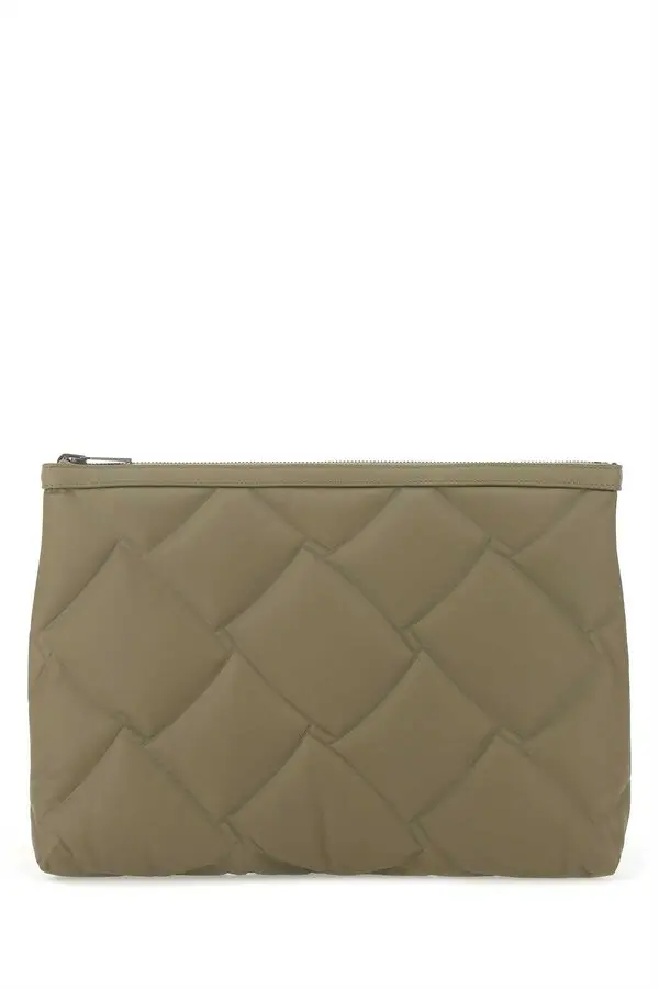 Bottega Veneta Khaki Leather Reversible Document Case - Green