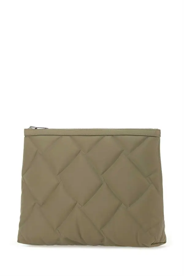 Bottega Veneta Khaki Leather Reversible Document Case