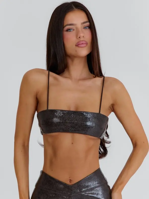 OUTCAST Ishani Crop Top Chocolate