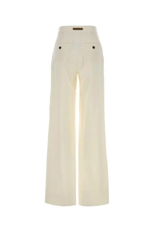 Max Mara Stretch Cotton Dentice Wide-leg Pant