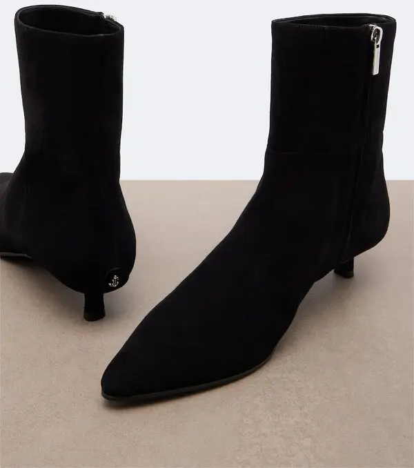 JIMMY CHOO Lory Suede Ankle Boots - Black
