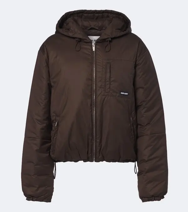 Miu Miu Hooded Puffer Jacket - Brown