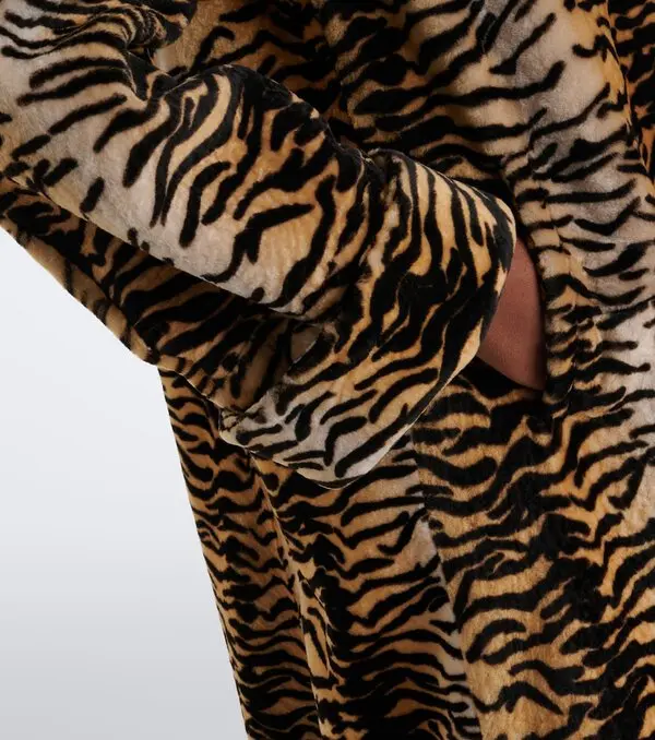Nour Hammour Nina Tiger-print Shearling Coat