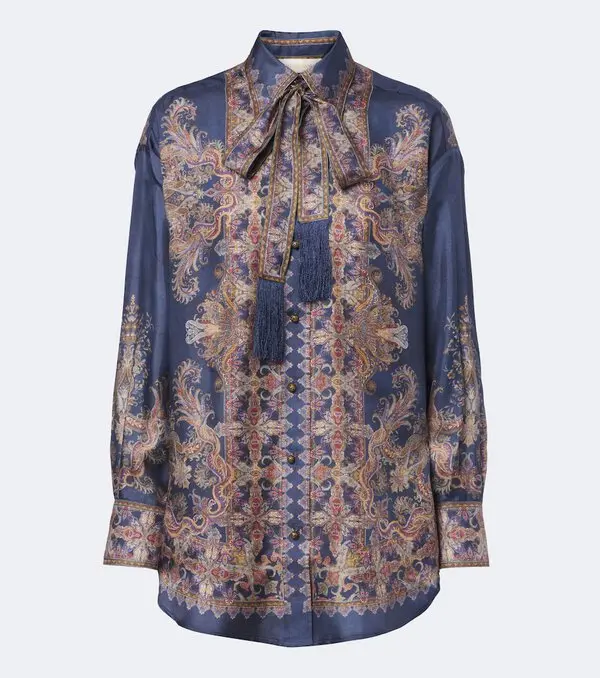 Zimmermann Valiant Paisley Silk Satin Blouse