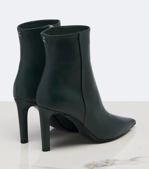 JIMMY CHOO Frankie Leather Ankle Boots - Green