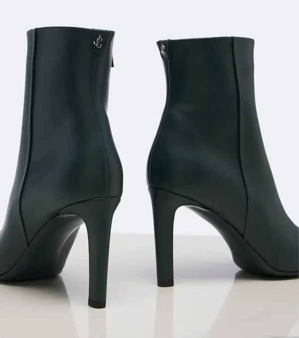 JIMMY CHOO Frankie Leather Ankle Boots - Green
