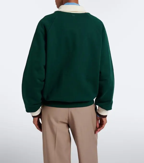 AMI Paris De Coeur Cotton Jersey Zip-up Hoodie