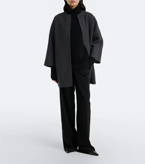 THE ROW Farah Wool And Cashmere Wide-leg Pants