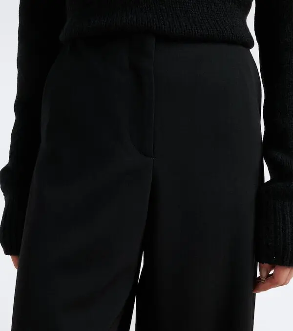 THE ROW Farah Wool And Cashmere Wide-leg Pants