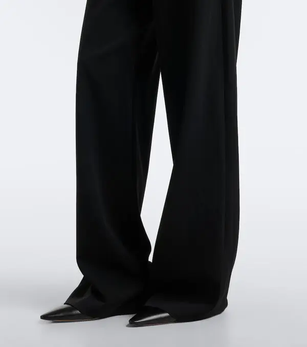 THE ROW Farah Wool And Cashmere Wide-leg Pants
