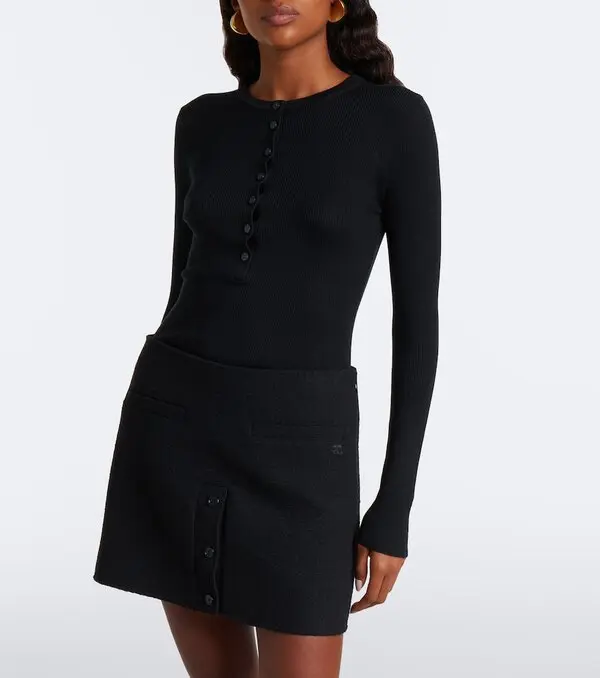 Simkhai Susanne Ribbed Silk And Cashmere Bodysuit