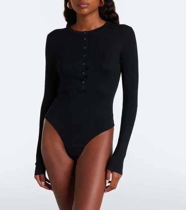 Simkhai Susanne Ribbed Silk And Cashmere Bodysuit
