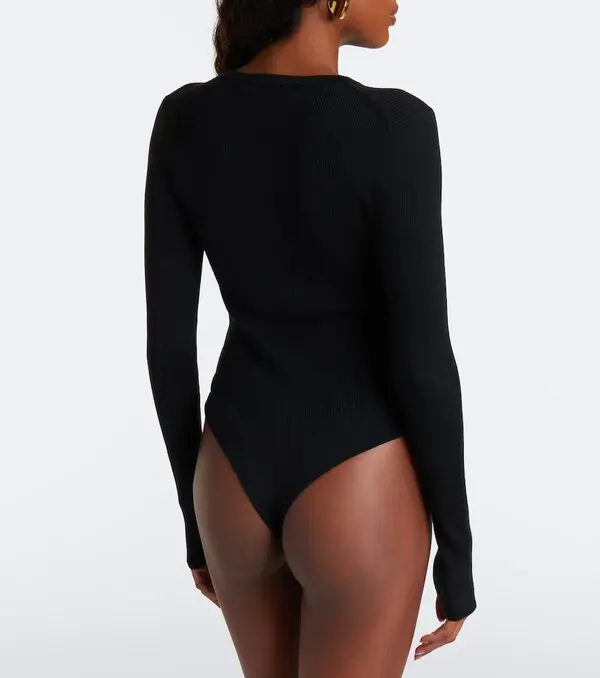 Simkhai Susanne Ribbed Silk And Cashmere Bodysuit