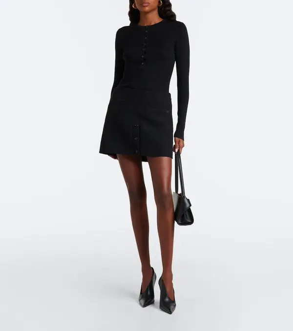 Simkhai Susanne Ribbed Silk And Cashmere Bodysuit
