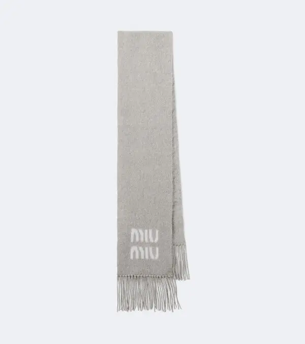 Miu Miu Fringed Mohair And Wool-blend Scarf