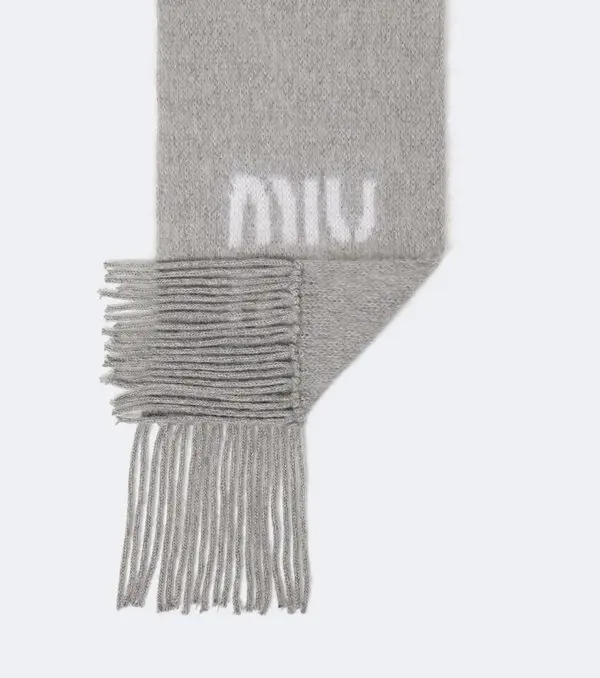 Miu Miu Fringed Mohair And Wool-blend Scarf
