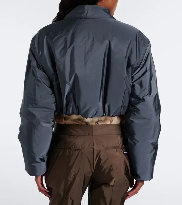 Miu Miu Cropped Shearling-lined Blouson Jacket