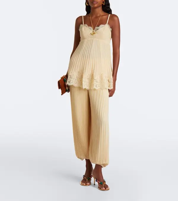 Zimmermann Pleated Chiffon Balloon Pants