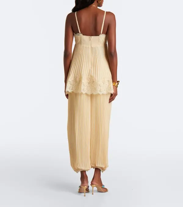 Zimmermann Pleated Chiffon Balloon Pants
