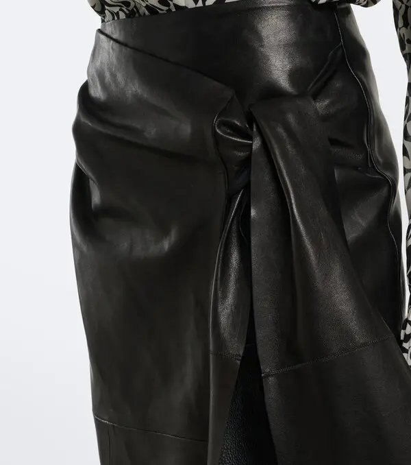 Nour Hammour Viret Leather Skirt