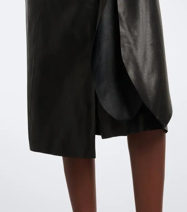 Nour Hammour Viret Leather Skirt
