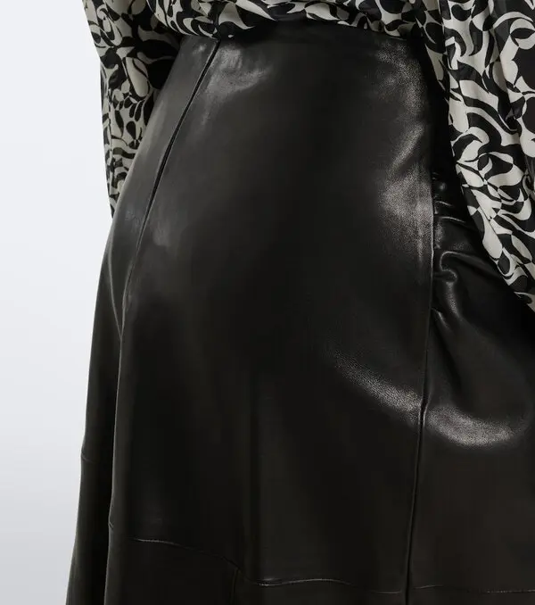 Nour Hammour Viret Leather Skirt