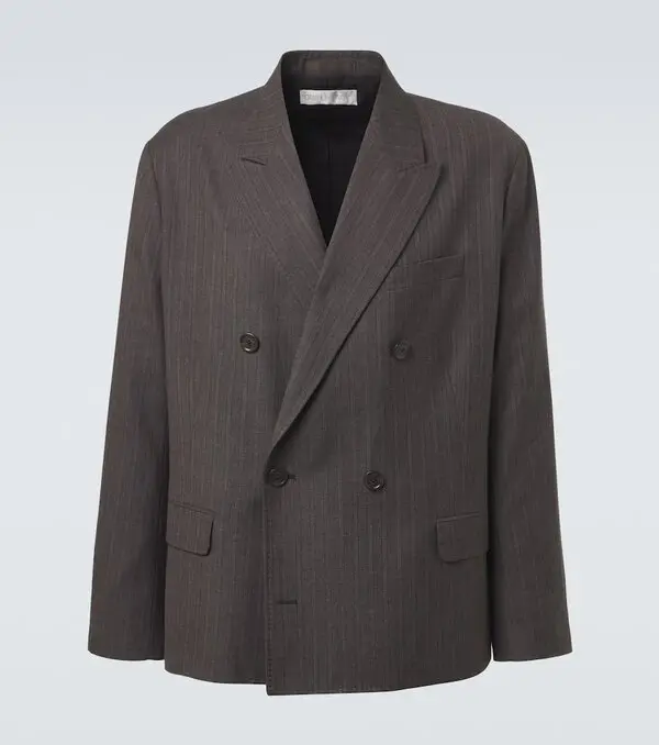 Our Legacy Halt Striped Wool And Cotton Blazer