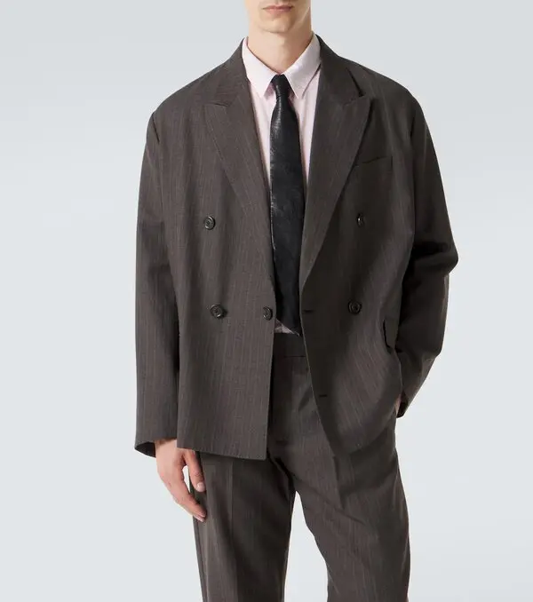 Our Legacy Halt Striped Wool And Cotton Blazer