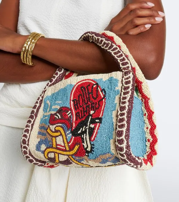 ALEMAIS Alémais Ace Small Beaded Shoulder Bag