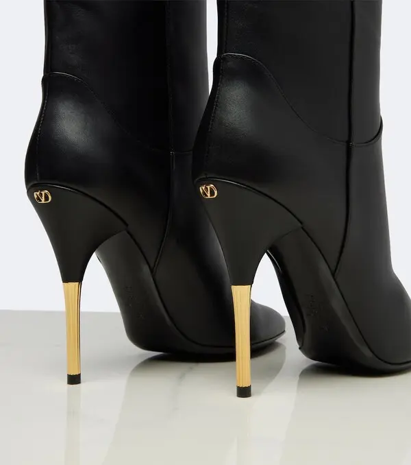 Valentino Garavani Vlogo Leather Over-the-knee Boots
