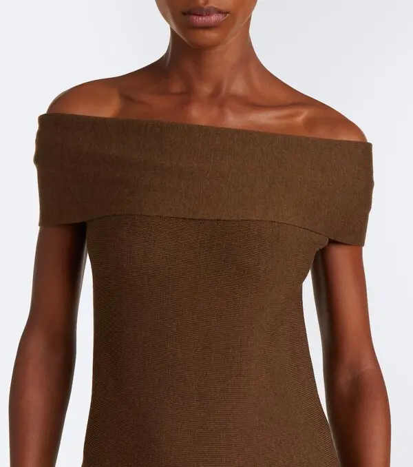 Simkhai Camilla Off-shoulder Wool Midi Dress