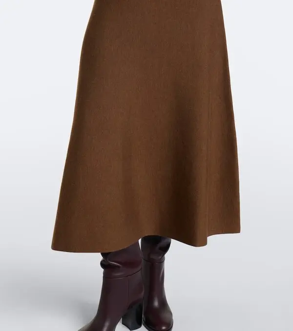 Simkhai Camilla Off-shoulder Wool Midi Dress