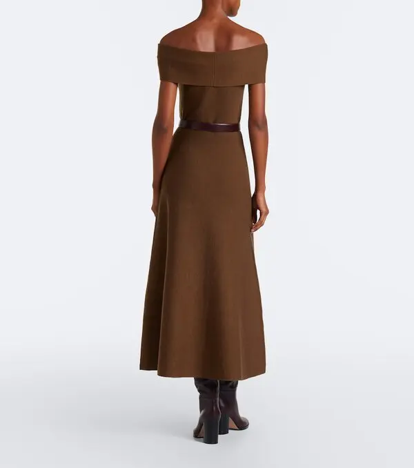 Simkhai Camilla Off-shoulder Wool Midi Dress