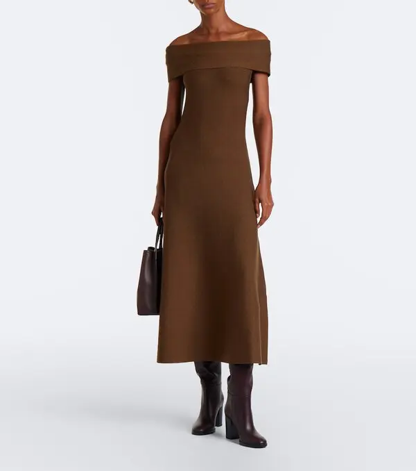 Simkhai Camilla Wool Midi Dress - Brown